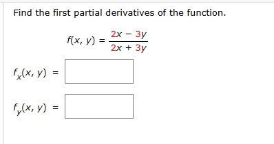 Solved Find the first partial derivatives of the | Chegg.com