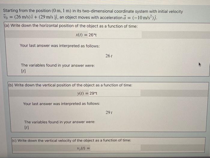 Solved Starting from the position (0 m,1 m) in its | Chegg.com