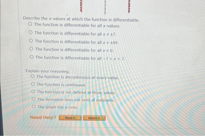 Solved Consider the following function and graph. y=x2−49x2 | Chegg.com