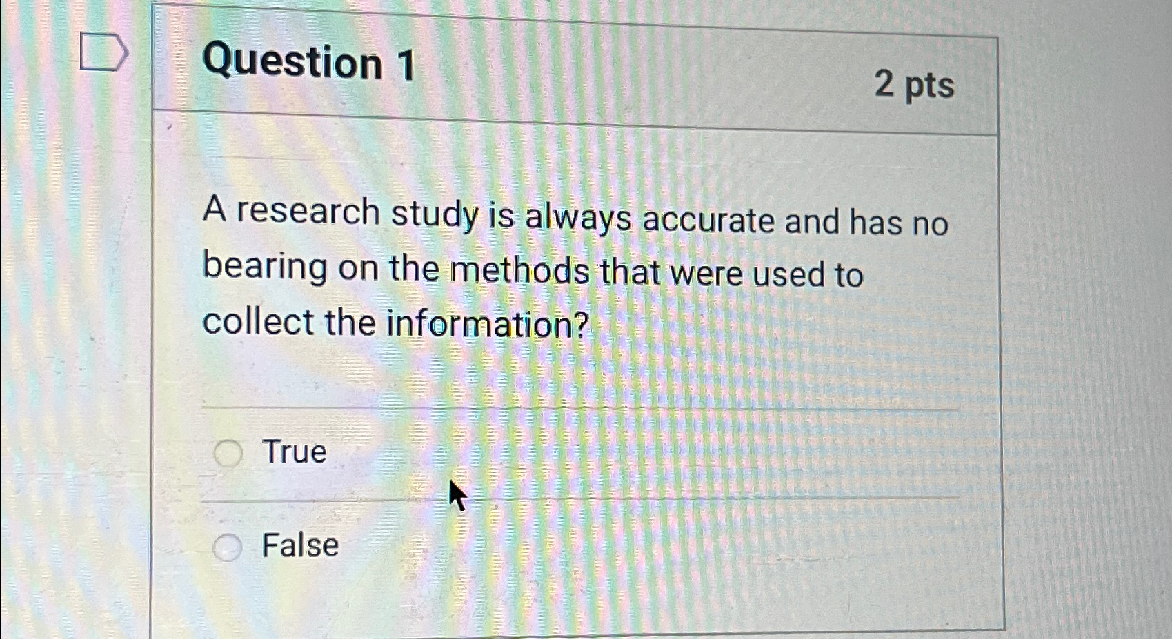 Solved Question 12 ﻿ptsA research study is always accurate | Chegg.com