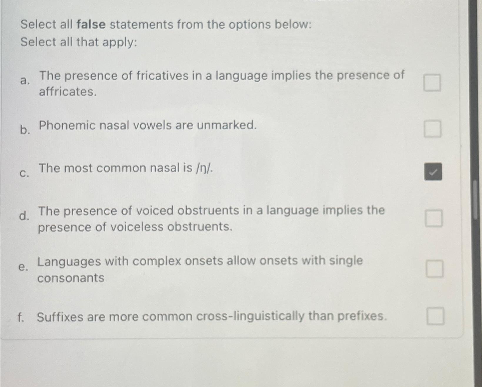 Solved Select all false statements from the options | Chegg.com