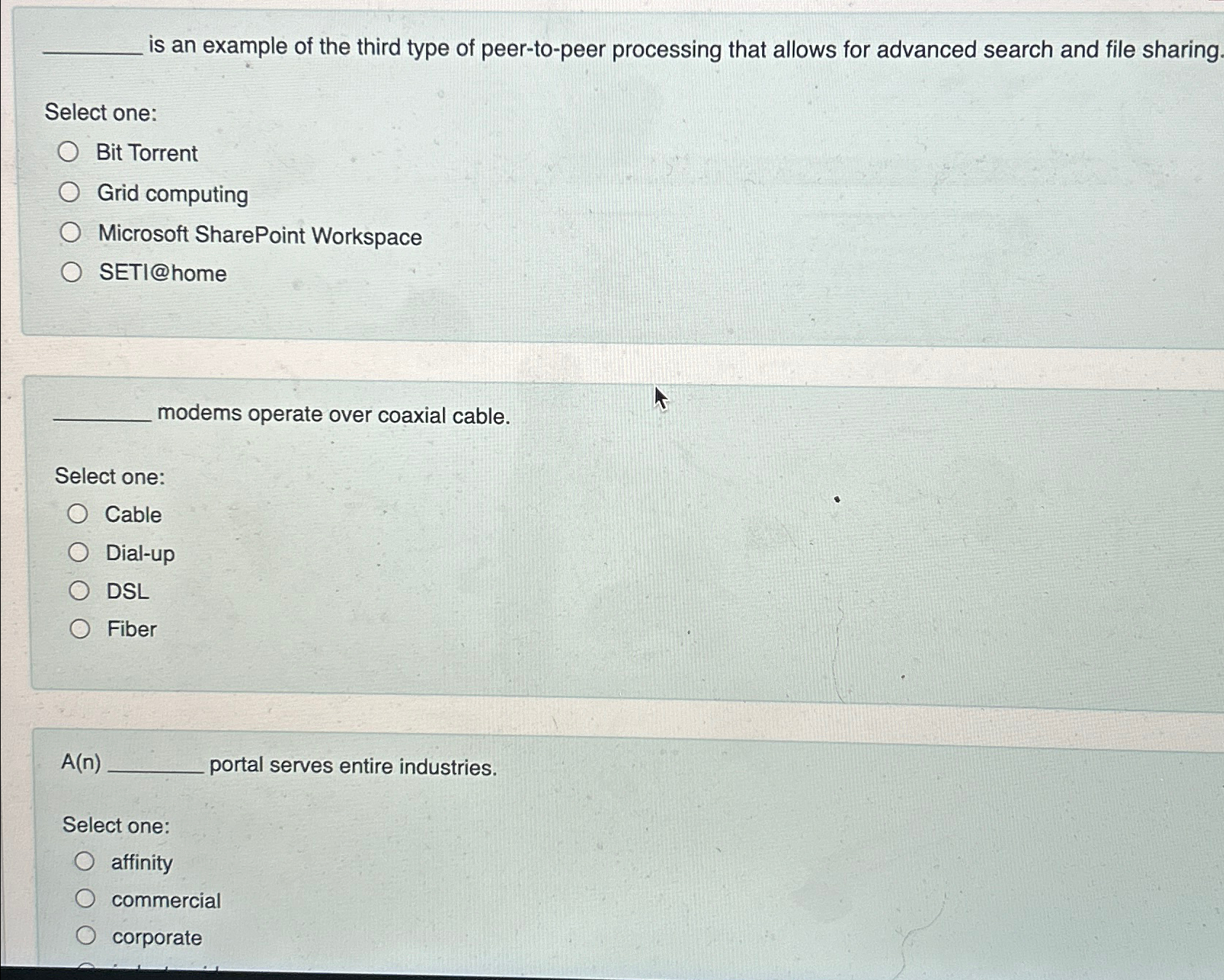 Solved is an example of the third type of peer-to-peer | Chegg.com