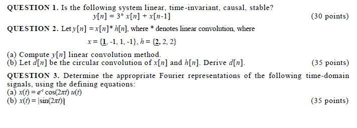 Solved QUESTION 1. ﻿Is the following system linear, | Chegg.com