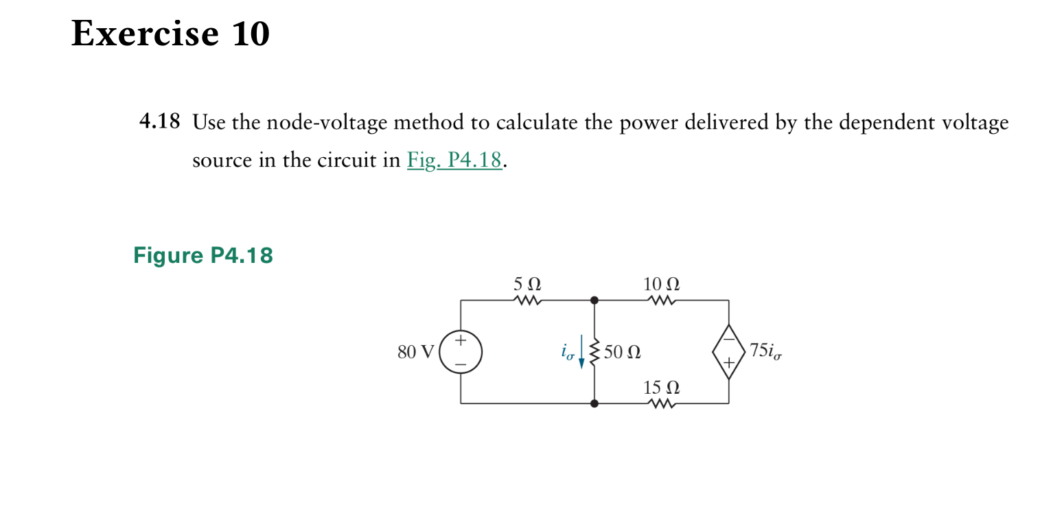 Solved Exercise 10418 ﻿use The Node Voltage Method To 6397