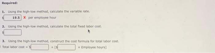 Solved 1. Using the high-low method, calculate the variable | Chegg.com