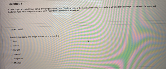 Solved QUESTION 4 A 10cm object is located 20cm from a | Chegg.com