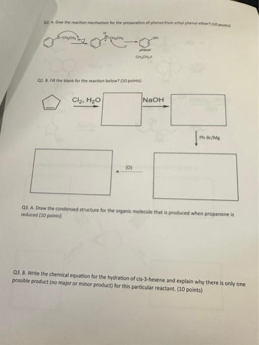 Solved Q2. A. Give the reaction mechanism for the | Chegg.com