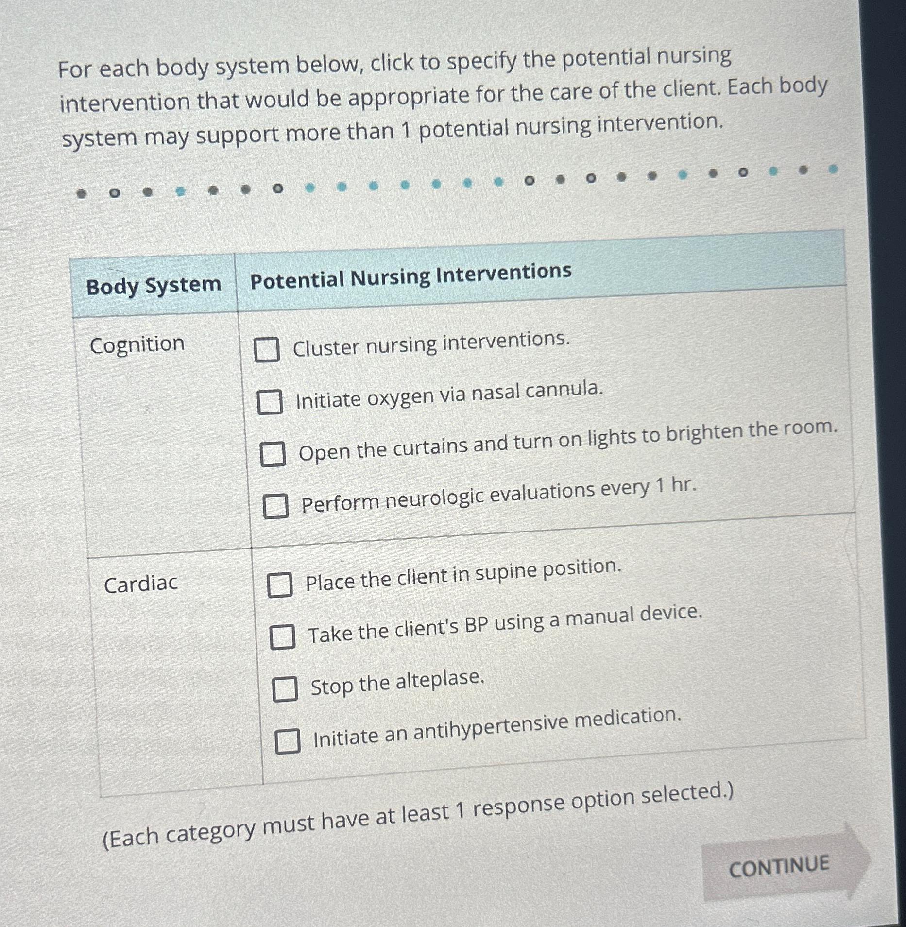 Solved For each body system below, click to specify the | Chegg.com