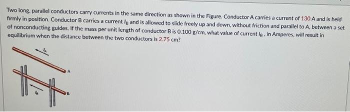 Solved Two long, parallel conductors carry currents in the | Chegg.com