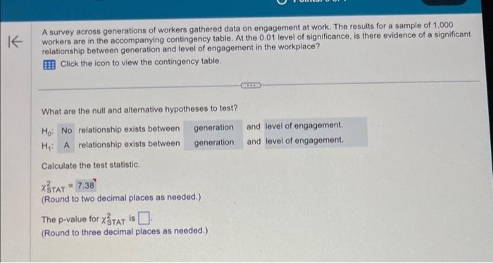 A survey across generations of workers gathered data | Chegg.com