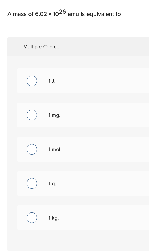 Solved A mass of 6.02×1026aμ ﻿is equivalent toMultiple | Chegg.com