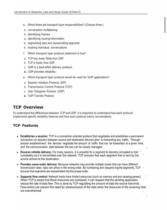 Module 14 Study Guide Transportation of Data The | Chegg.com