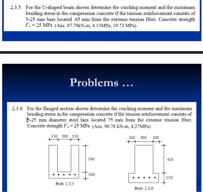 2.3.5 For the U-shaped beam shown determine the | Chegg.com