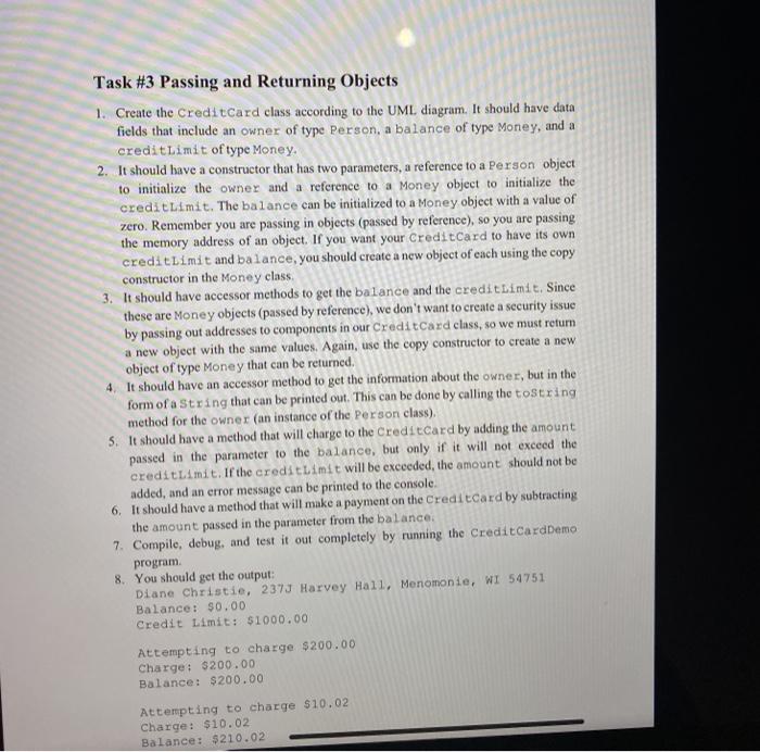 Solved Task #1 Writing a Copy Constructor 1. Copy the | Chegg.com