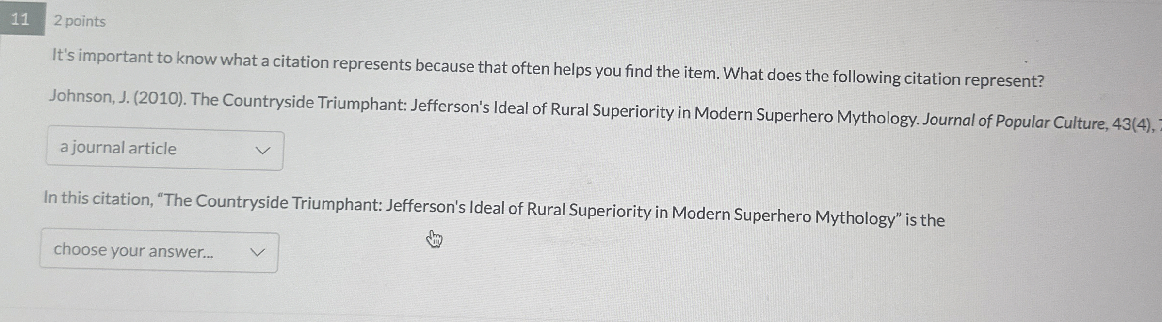 Solved 2 ﻿pointsIt's important to know what a citation | Chegg.com