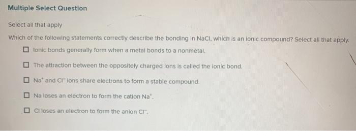 Solved Multiple Select Question Select all that apply Which | Chegg.com