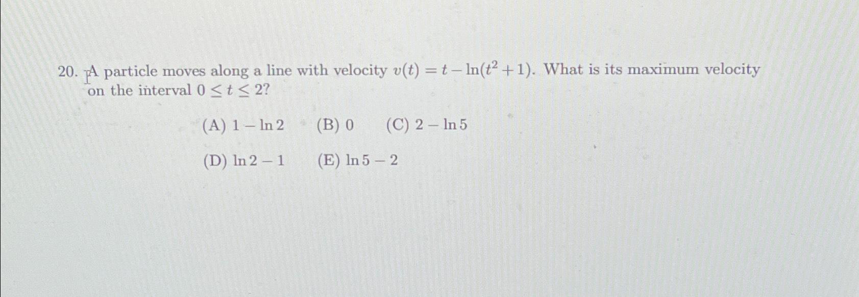 Solved A particle moves along a line with velocity | Chegg.com