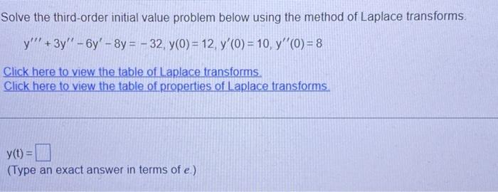 Solved Solve the third-order initial value problem below | Chegg.com