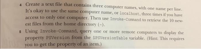 Solved 4 Create a text file that contains three computer | Chegg.com