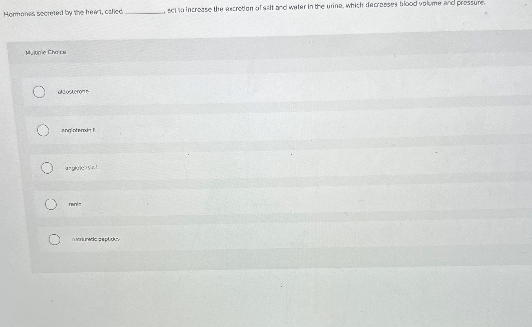 Solved Hormones secreted by the heart, called act to | Chegg.com