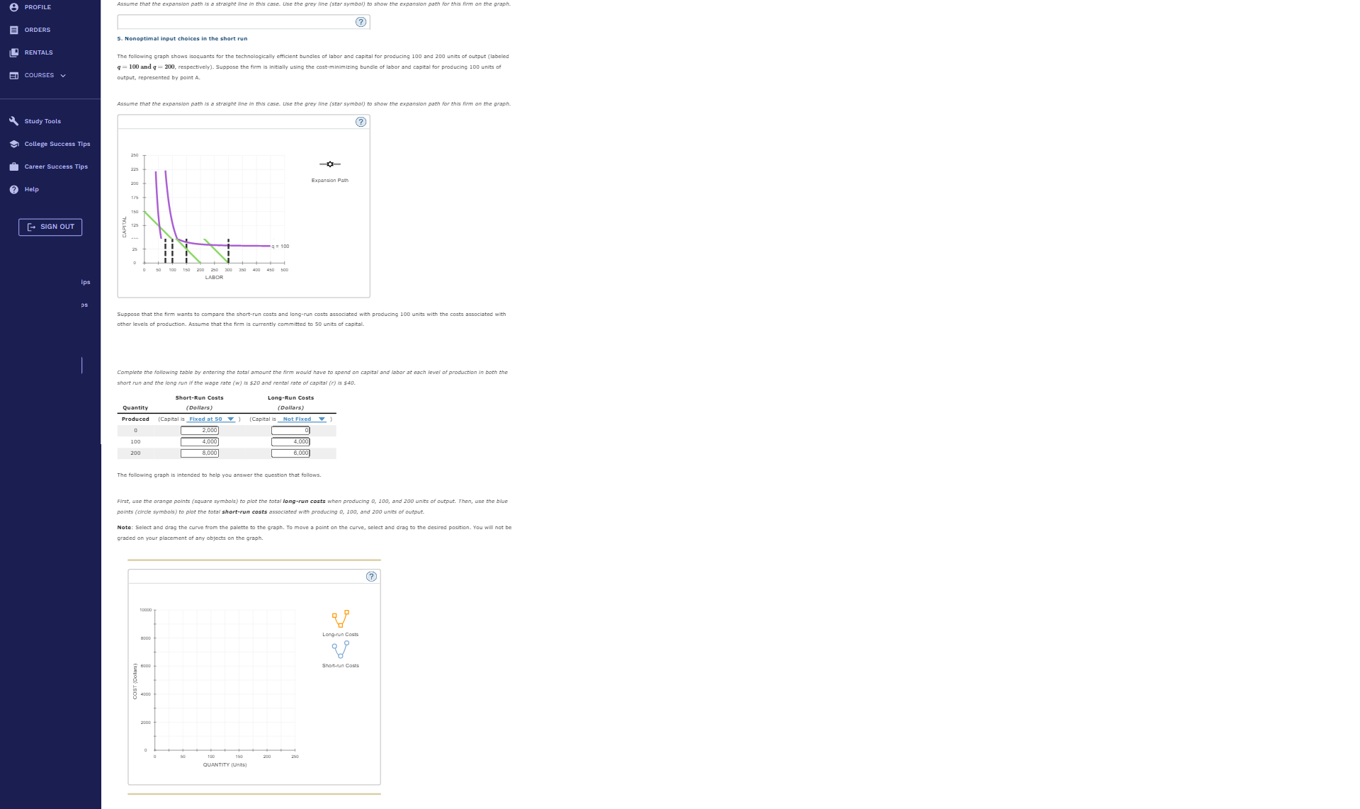 Solved 5. ﻿Nonoptimal input choices in the short runThe | Chegg.com