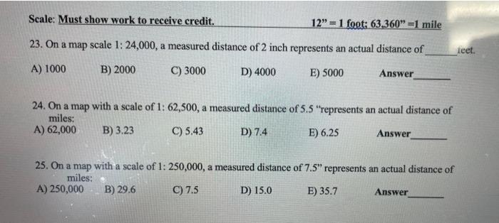 Solved Scale: Must show work to receive credit. 12"=1 foot: | Chegg.com