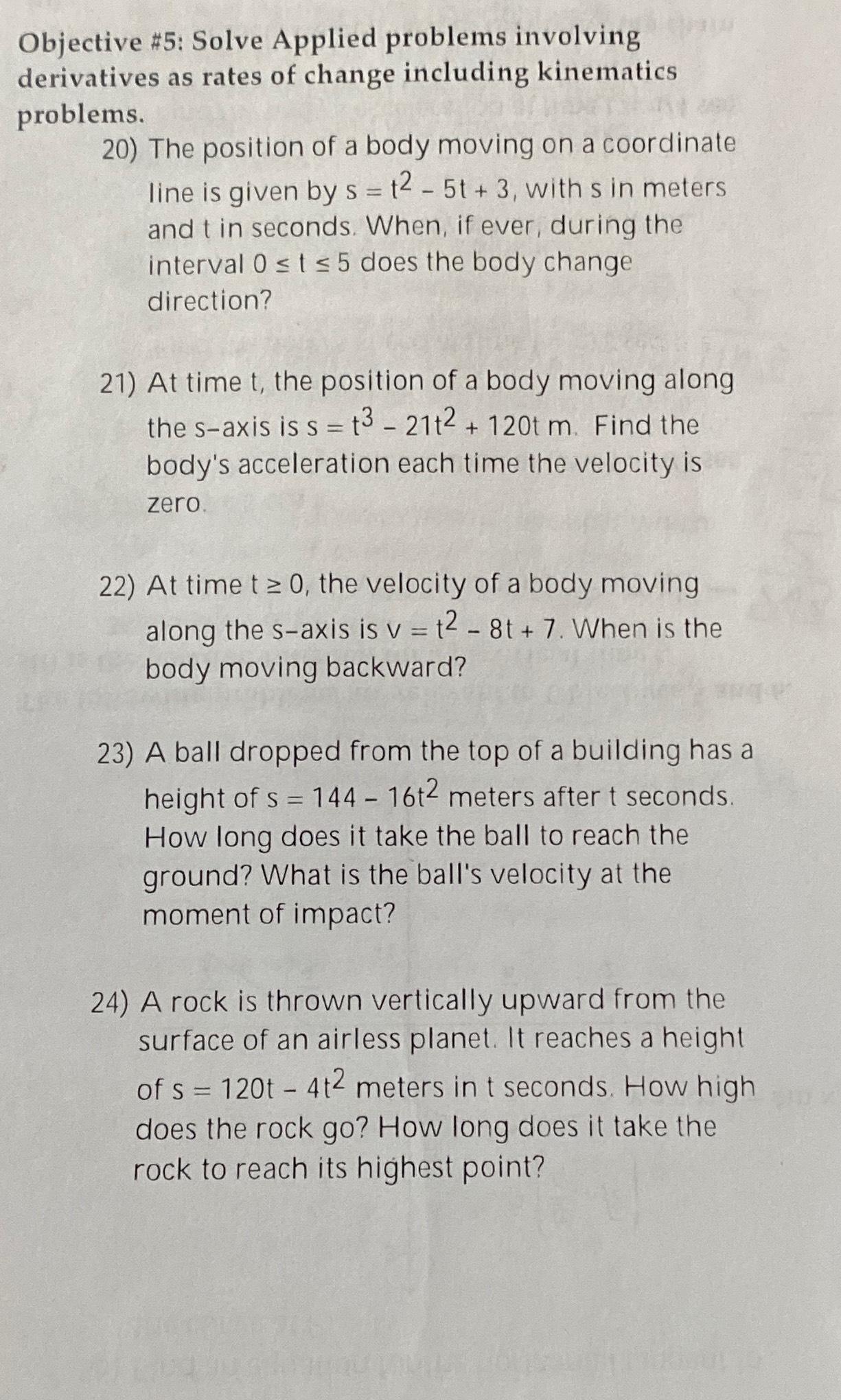 Solved Objective #5 ﻿: Solve Applied problems involving | Chegg.com