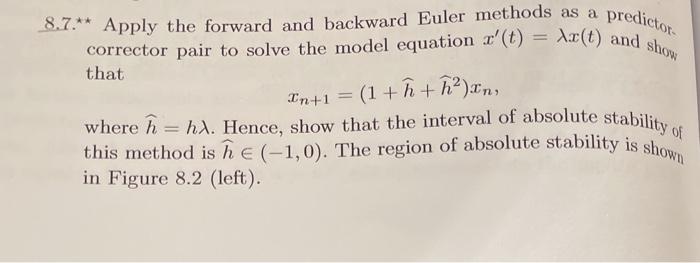 8.7.** Apply the forward and backward Euler methods | Chegg.com