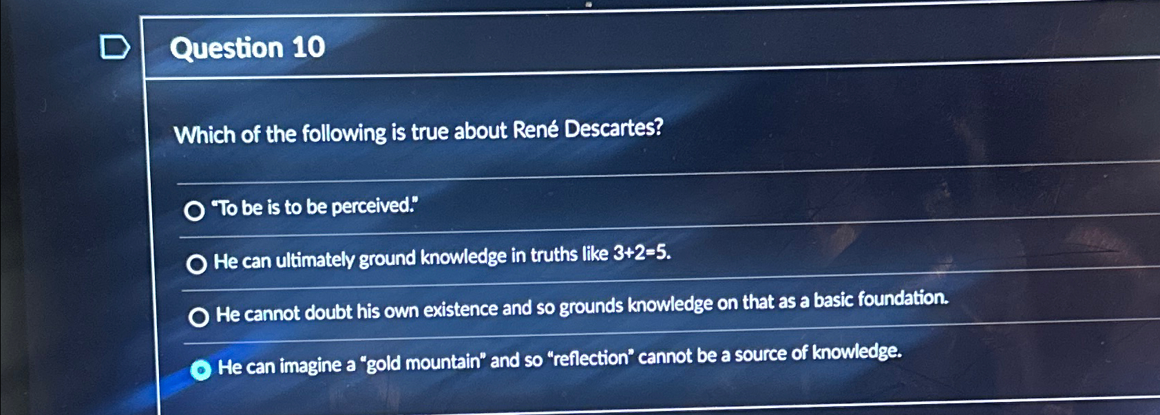 Solved Question 10Which of the following is true about René | Chegg.com