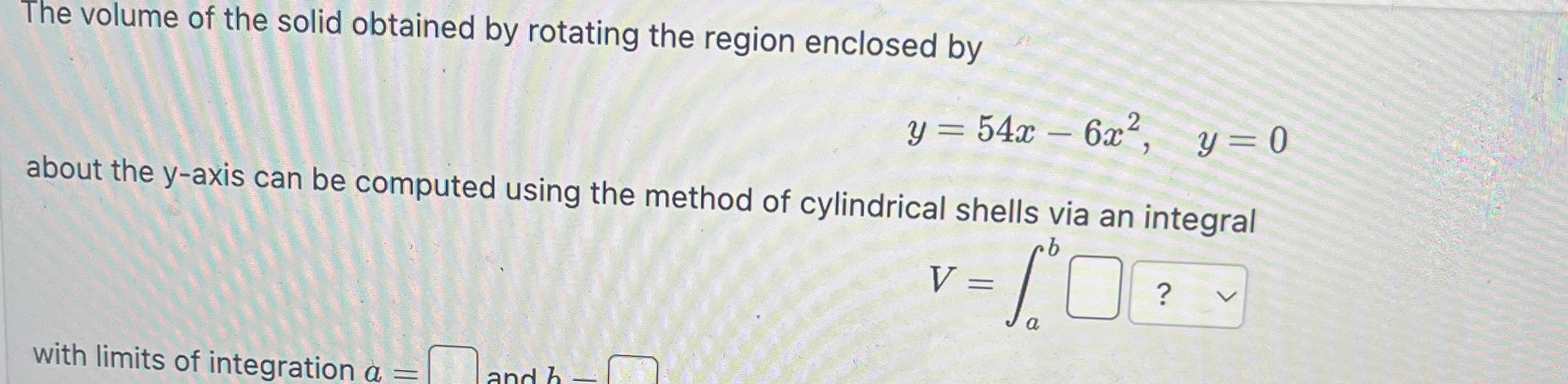 Solved The volume of the solid obtained by rotating the | Chegg.com