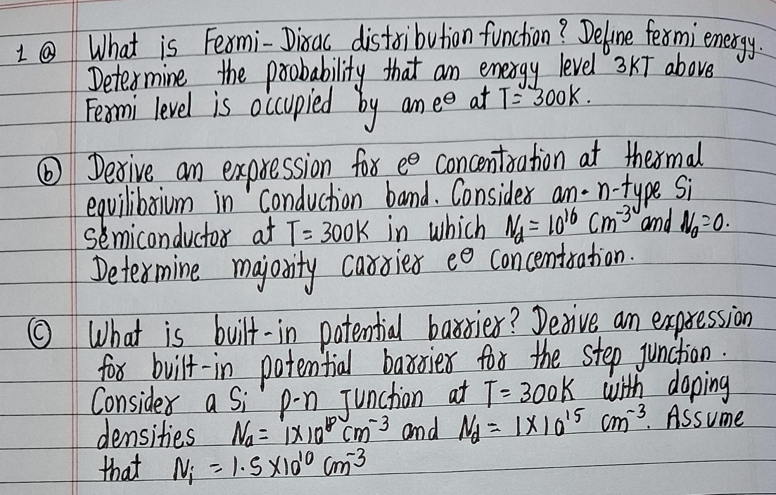 Solved 1(a) ﻿What is Fermi-Dirac distribution function? | Chegg.com