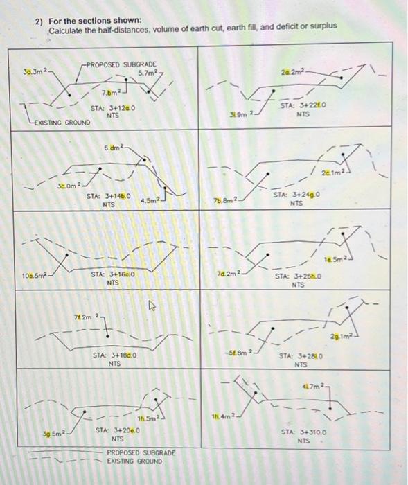Solved 2) For the sections shown: Calculate the | Chegg.com