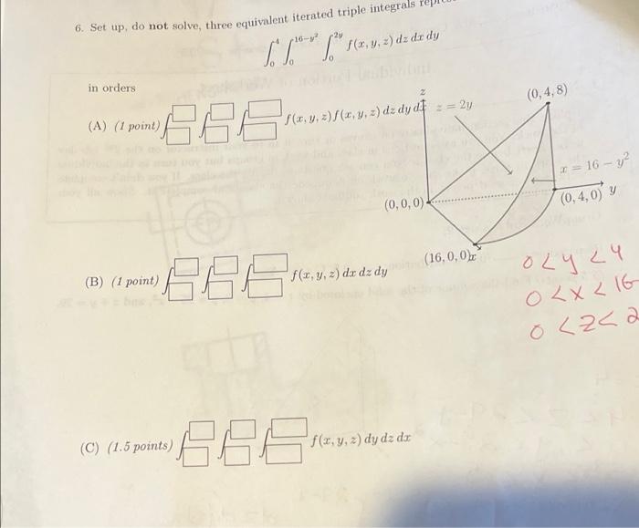 Solved 6. Set up, do not solve, three equivalent iterated | Chegg.com