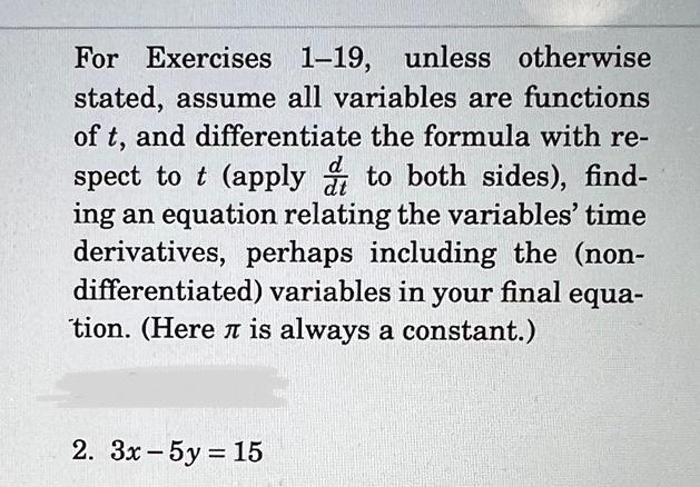 Solved For Exercises 1-19, unless otherwise stated, assume | Chegg.com