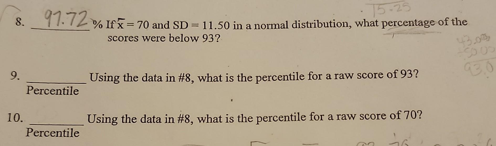 Solved How do I solve #9 & #10 with the information from the | Chegg.com