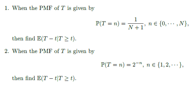Solved 1. When the PMF of T is given by | Chegg.com