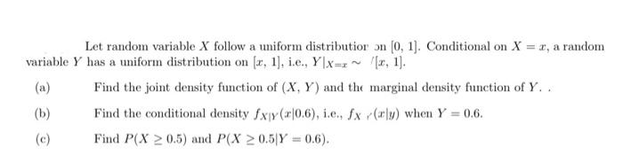 Solved Let random variable X follow a uniform distributior | Chegg.com