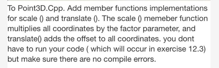 Solved Point3D class destructor Point3D: :-Point3D v Nothing | Chegg.com