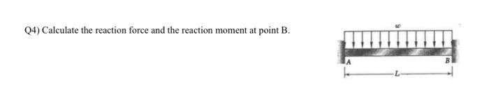 Solved Q4) Calculate the reaction force and the reaction | Chegg.com