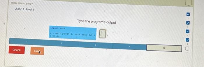 Solved Jump to level 1 Type the program's output Leport math | Chegg.com