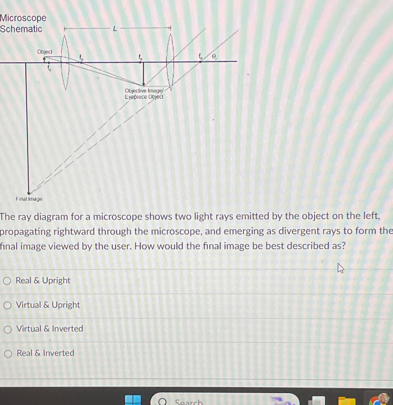 Solved The ray diagram for a microscope shows two light rays | Chegg.com