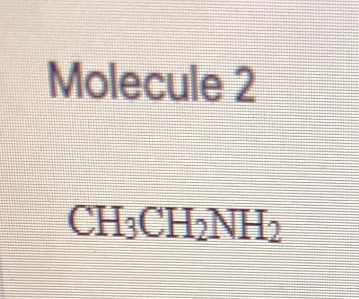 Solved Molecule 1 CH3CH2OCH; Molecule 2 CH3CH NH2 | Chegg.com