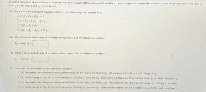 Solved Consider a regression study involving a dependent | Chegg.com