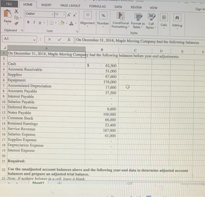 Solved Maple Moving Company has provided you their | Chegg.com