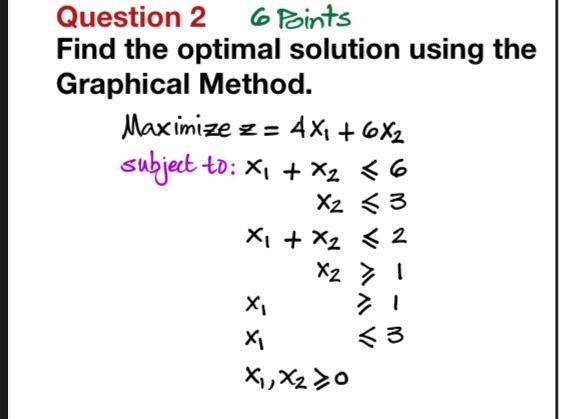 Solved Question 26 Pints Find the optimal solution using the | Chegg.com