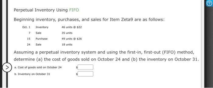 Solved Perpetual Inventory Using FIFO Beginning inventory, | Chegg.com