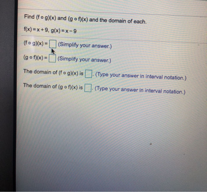 Solved Find (f o g)(x) and (gof)(x) and the domain of each. | Chegg.com