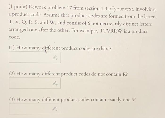 Solved 1 Point Rework Problem 17 From Section 1 4 Of Your