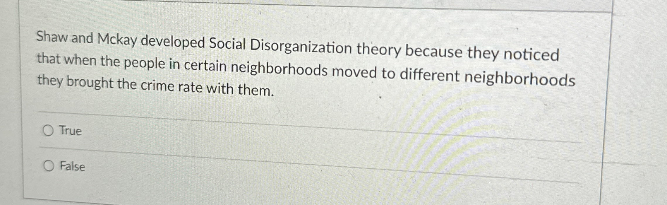 Solved Shaw and Mckay developed Social Disorganization | Chegg.com