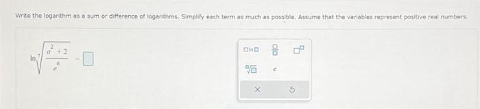 Solved Write the logarithm as a sum or difference of | Chegg.com